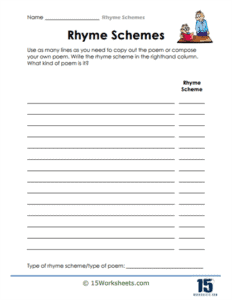Rhyme Schemes Worksheets - 15 Worksheets.com