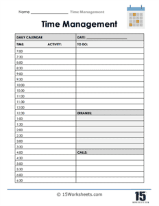 Time Management Worksheets | Boost Productivity - 15 Worksheets.com