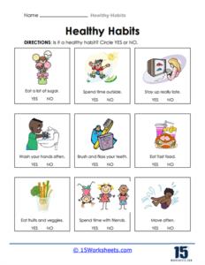 Healthy Habits Worksheets | Promote Daily Wellness - 15 Worksheets.com