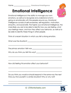 Emotional Intelligence Worksheets - 15 Worksheets.com