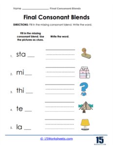 Final Consonant Blends Worksheets - 15 Worksheets.com