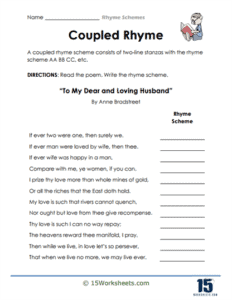Rhyme Schemes Worksheets - 15 Worksheets.com