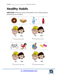 Healthy Habits Worksheets | Promote Daily Wellness - 15 Worksheets.com