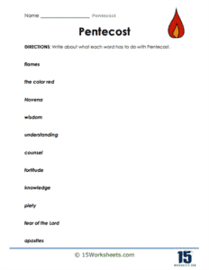 Pentecost Worksheets - 15 Worksheets.com