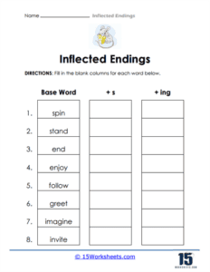 Inflected Endings Worksheets - 15 Worksheets.com
