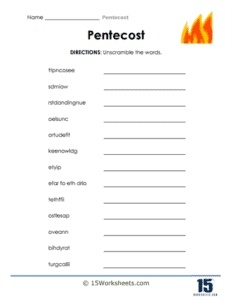 Pentecost Worksheets - 15 Worksheets.com