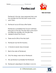 Pentecost Worksheets - 15 Worksheets.com