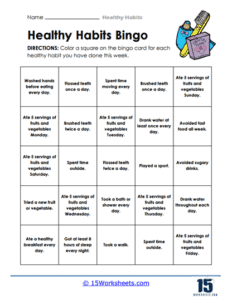 Healthy Habits Worksheets | Promote Daily Wellness - 15 Worksheets.com