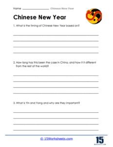 Chinese New Year Worksheets - 15 Worksheets.com
