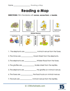 Reading a Map Worksheets | Social Studies - 15 Worksheets.com