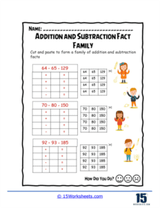 Add and Subtract Fact Families Worksheets - 15 Worksheets.com