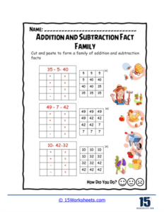 Add and Subtract Fact Families Worksheets - 15 Worksheets.com