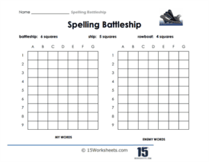 Spelling Battleship Worksheets - 15 Worksheets.com