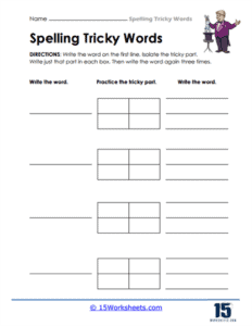 Spelling Tricky Words Worksheets - 15 Worksheets.com