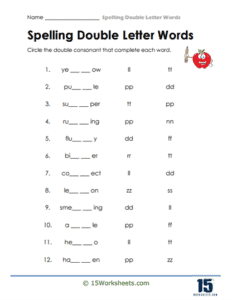 Spelling Double Letters Worksheets - 15 Worksheets.com
