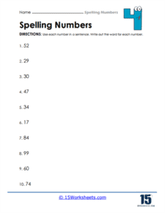 Spelling Numbers Worksheets - 15 Worksheets.com