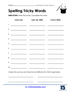 Spelling Tricky Words Worksheets - 15 Worksheets.com