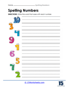 Spelling Numbers Worksheets - 15 Worksheets.com