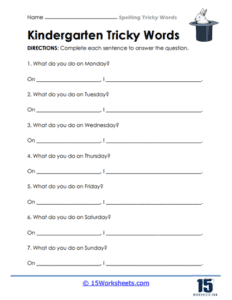 Spelling Tricky Words Worksheets - 15 Worksheets.com