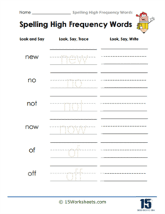 High Frequency Spelling Words Worksheets - 15 Worksheets.com