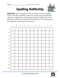Spelling Battleship Worksheets - 15 Worksheets.com