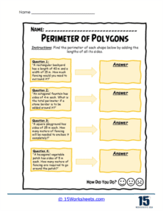 Perimeter of Polygons Worksheets
