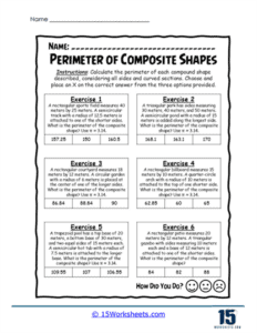 Perimeter of Composite Shapes Worksheets
