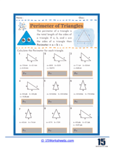 Perimeter of Triangles Worksheets