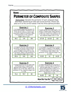 Perimeter of Composite Shapes Worksheets