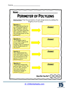 Perimeter of Polygons Worksheets