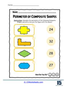 Perimeter of Composite Shapes Worksheets