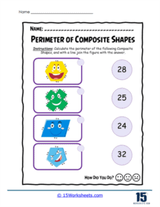 Perimeter of Composite Shapes Worksheets