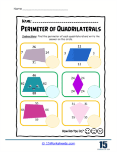 Perimeter of Quadrilaterals Worksheets