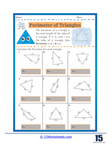 Perimeter of Triangles Worksheets