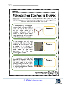 Perimeter of Composite Shapes Worksheets