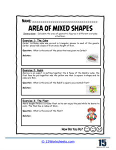 Area of Mixed Shapes Worksheets - 15 Worksheets.com