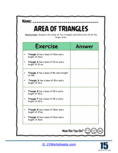 Area of Triangles Worksheets - 15 Worksheets.com