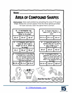 Area of Compound Shapes Worksheets - 15 Worksheets.com