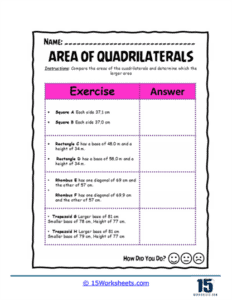 Area of Quadrilaterals Worksheets - 15 Worksheets.com