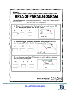 Area of Parallelograms Worksheets - 15 Worksheets.com