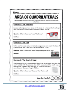 Area of Quadrilaterals Worksheets - 15 Worksheets.com