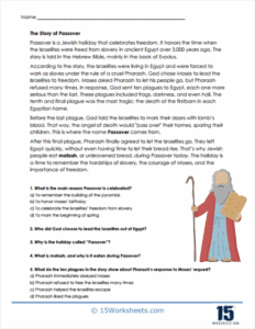 Passover Worksheets | Traditions & Symbols - 15 Worksheets.com