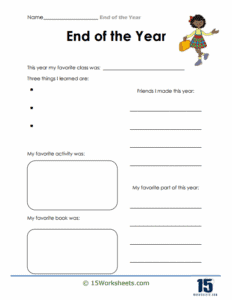 End of the School Year Worksheets | Celebration & Reflection - 15 ...