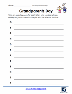 Grandparents Day Worksheets - 15 Worksheets.com