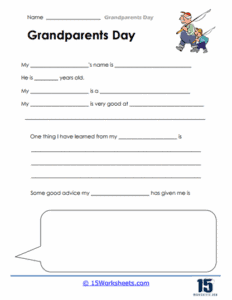 Grandparents Day Worksheets - 15 Worksheets.com