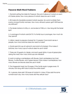 Passover Worksheets | Traditions & Symbols - 15 Worksheets.com