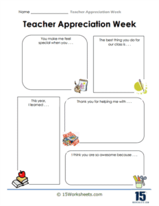Teacher Appreciation Week Worksheets - 15 Worksheets.com