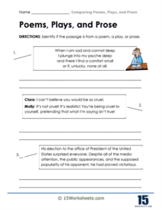 Literature Worksheets | Reading Skills PDFs - 15 Worksheets.com