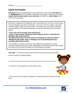 Boxing Day Worksheets - 15 Worksheets.com