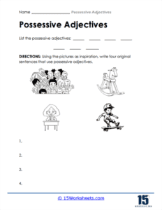 Possessive Adjectives Worksheets | Expressing Ownership - 15 Worksheets.com